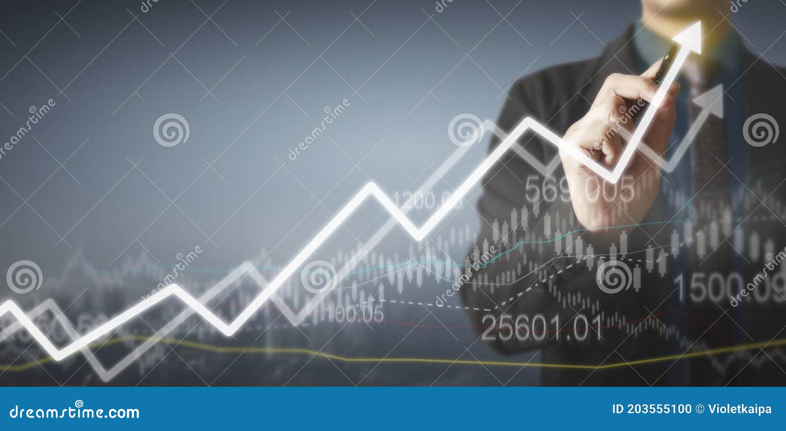 Hand Drawing Chart. Graph Stock of Growth.v Stock Photo - Image of hand ...