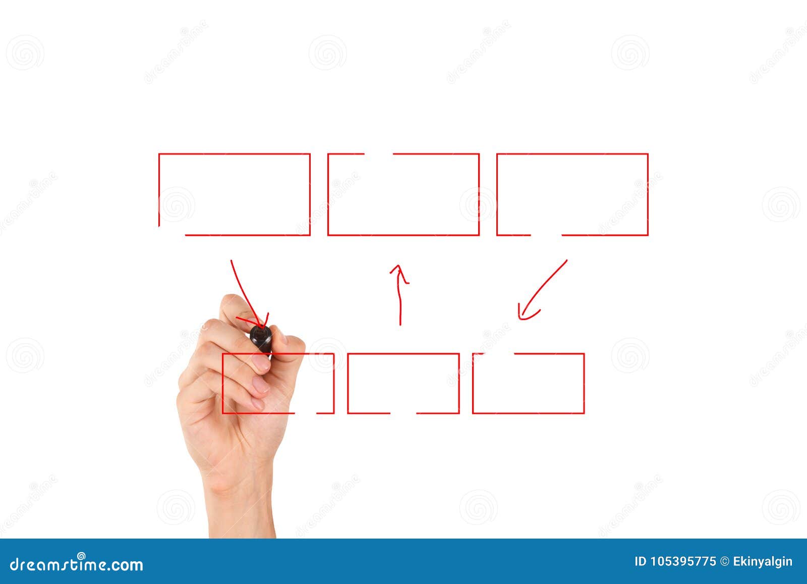 Hand Drawing Chart Red Rectangular Frames Stock Image - Image of ...
