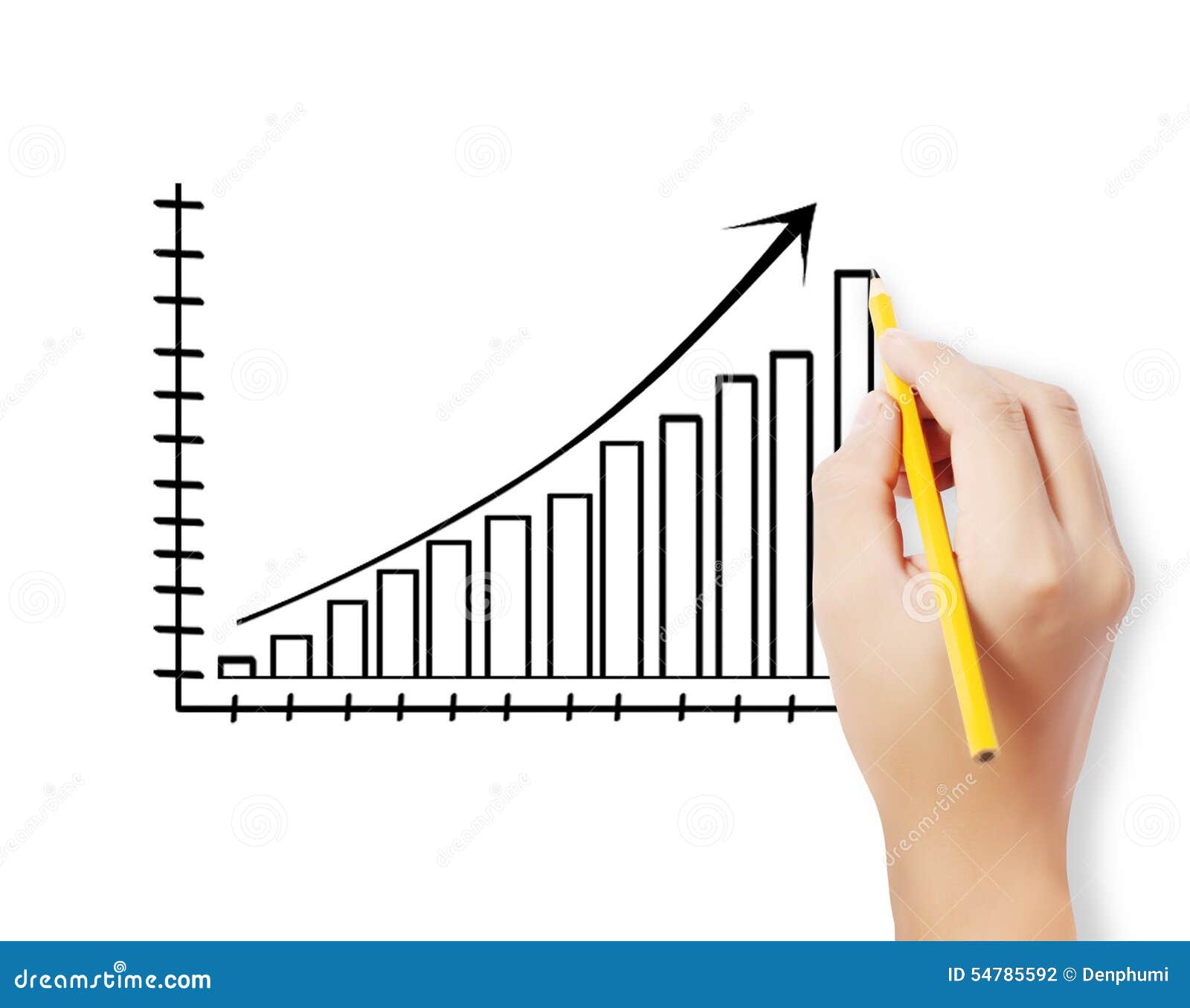Hand drawing chart stock photo. Image of investment, drawing - 54785592