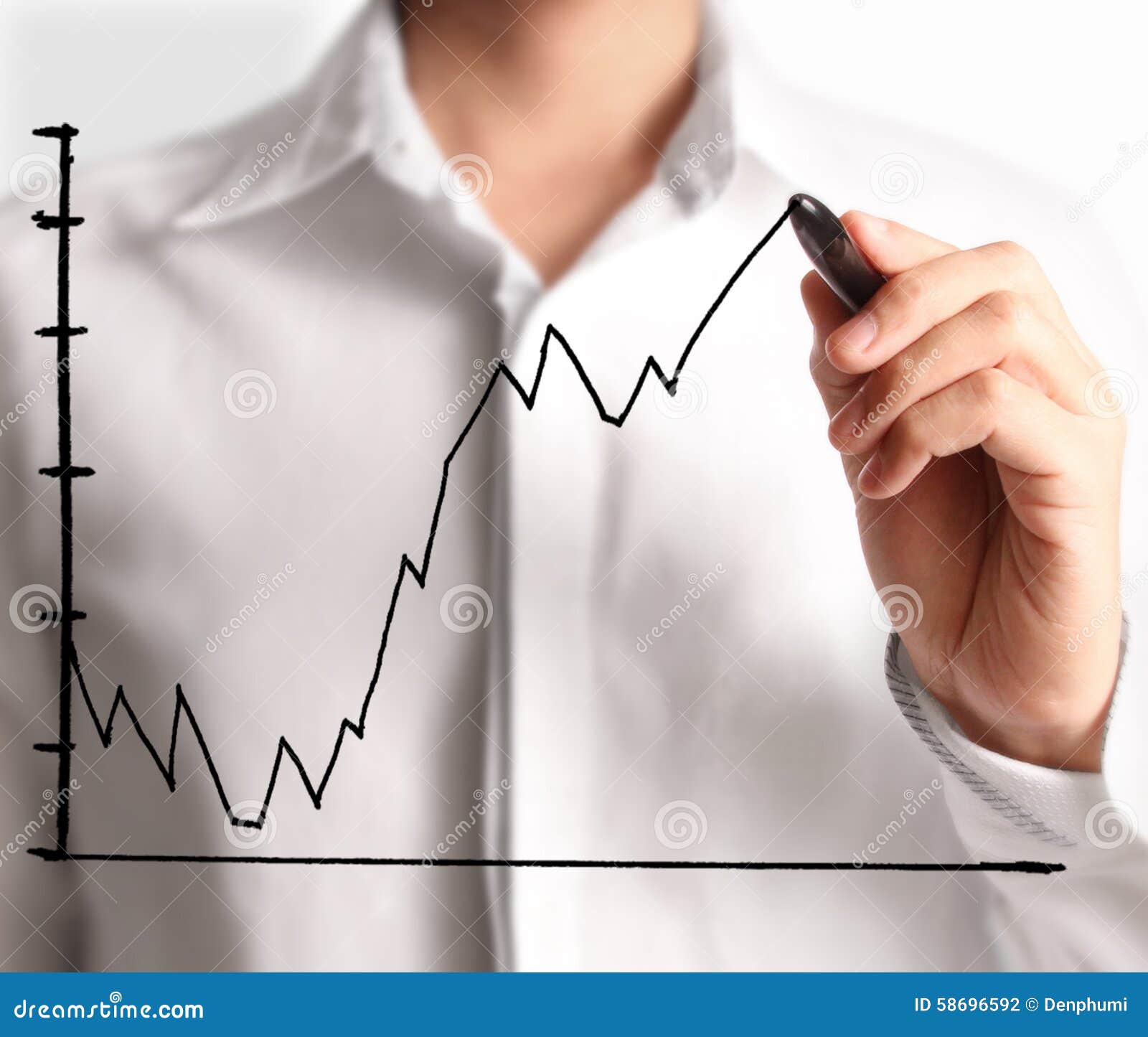 Hand drawing chart show stock photo. Image of consultant - 58696592