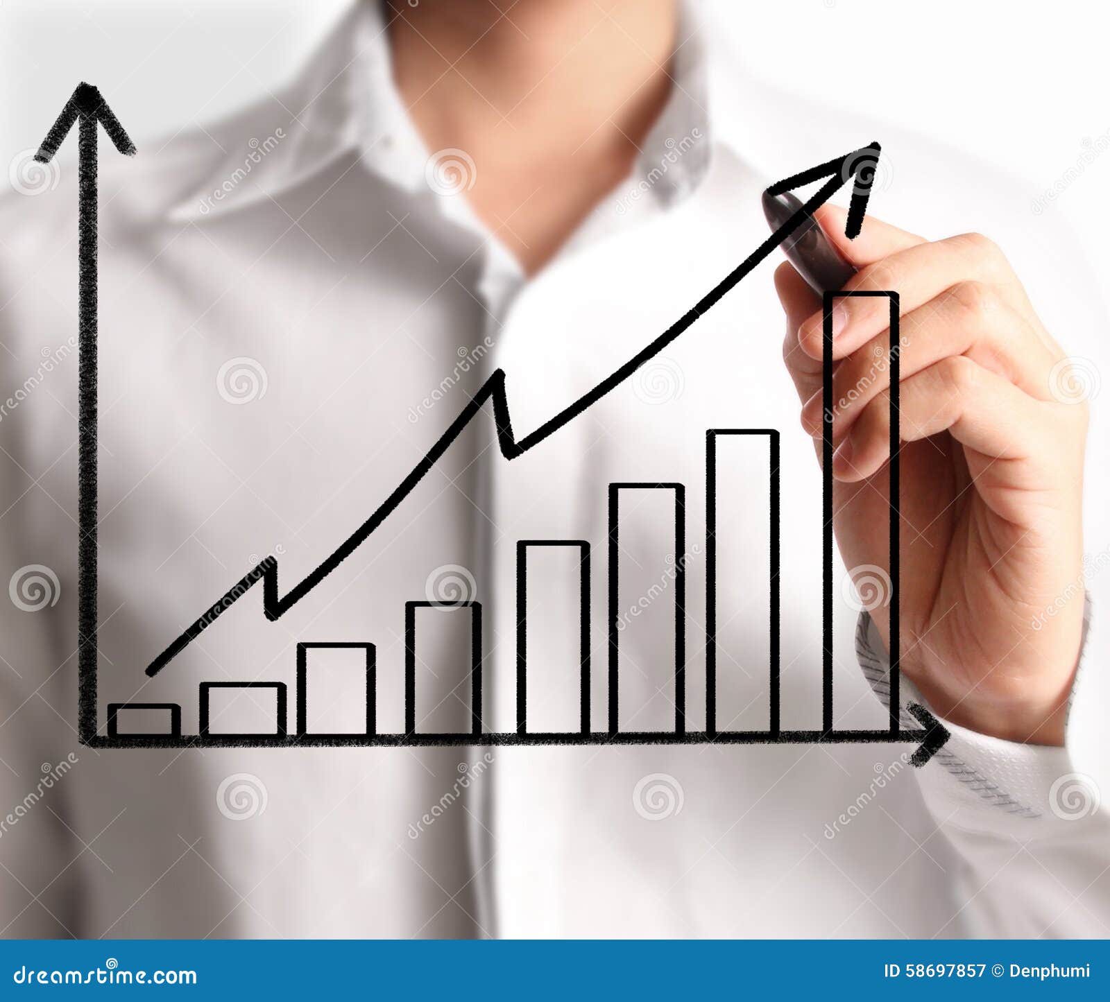 Hand drawing chart show stock image. Image of graph, pencil - 58697857