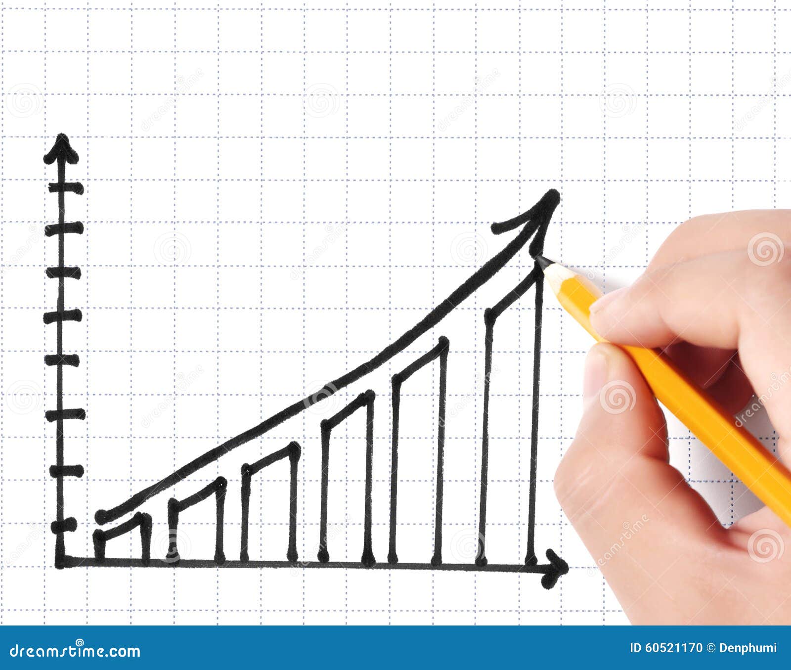 Hand drawing chart show stock photo. Image of graph, forecasting - 60521170
