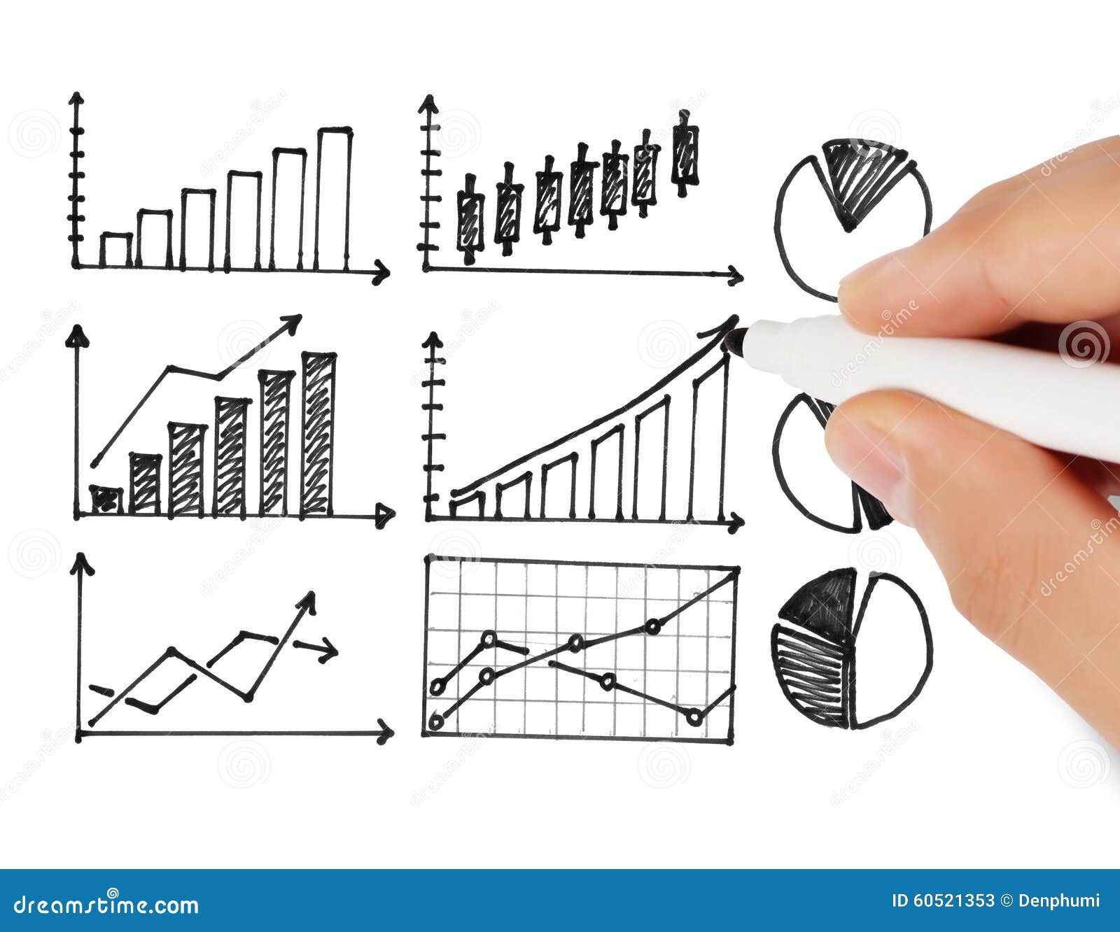 Hand drawing chart show stock image. Image of market - 60521353