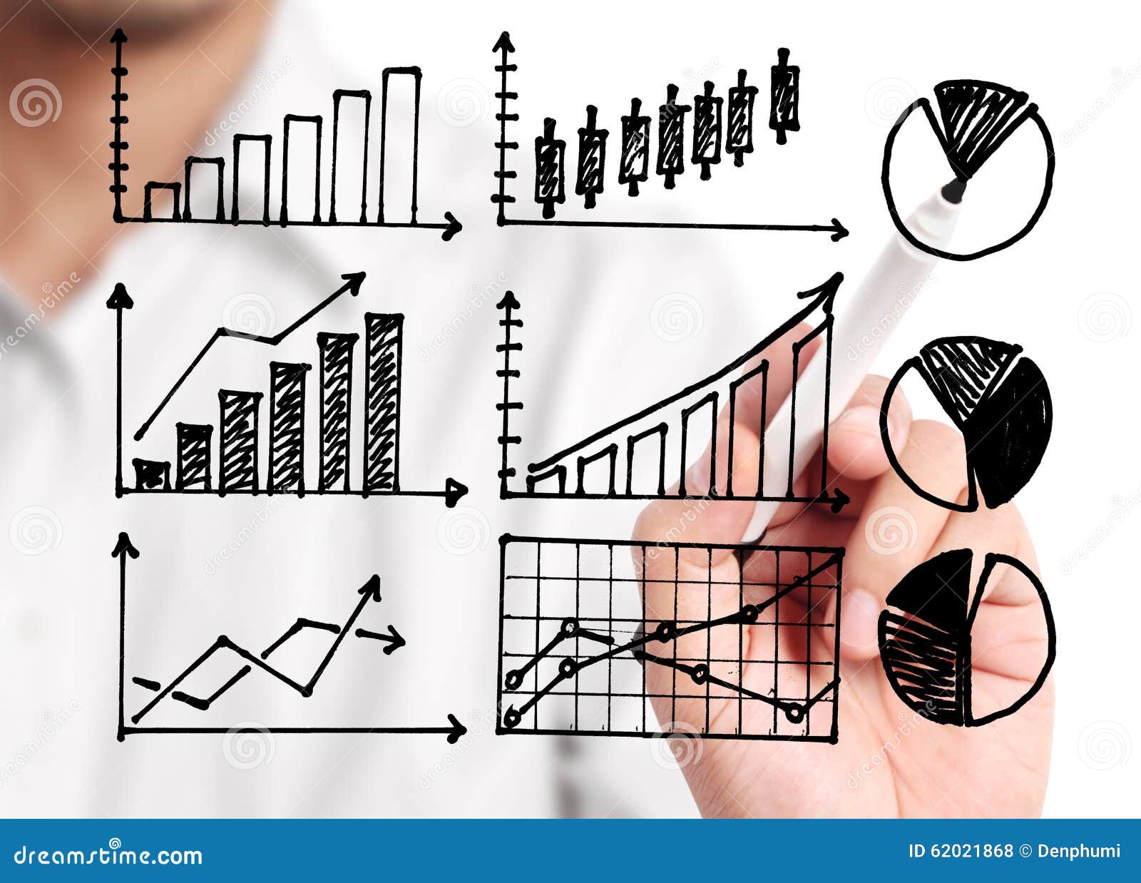 Hand drawing chart show stock photo. Image of chart, blue - 62021868
