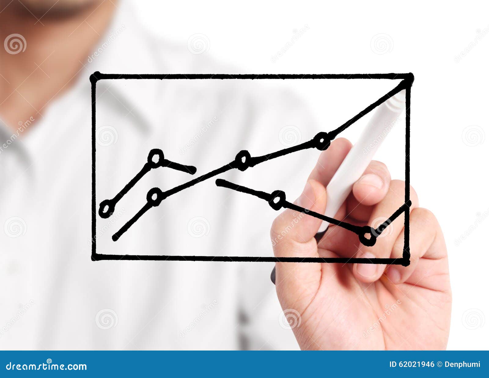 Hand drawing chart show stock photo. Image of future - 62021946