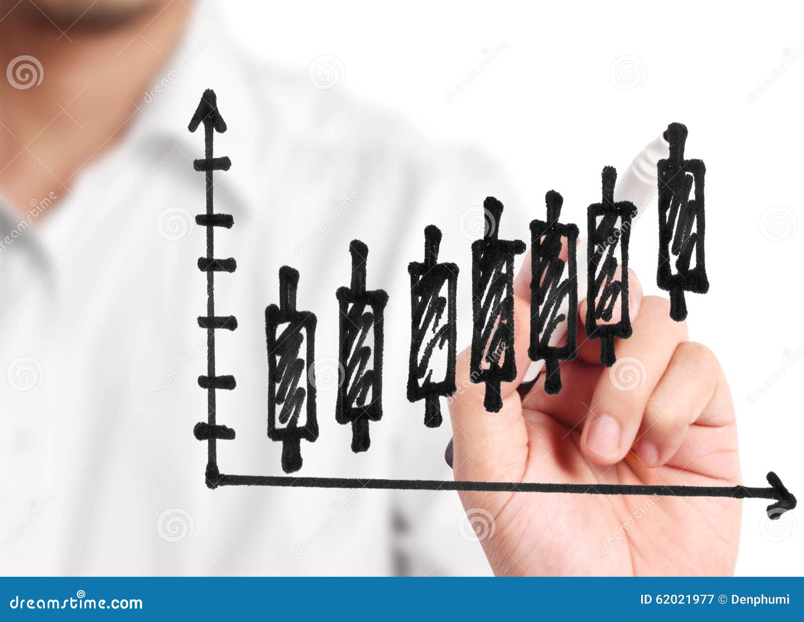 Hand drawing chart show stock image. Image of increase - 62021977