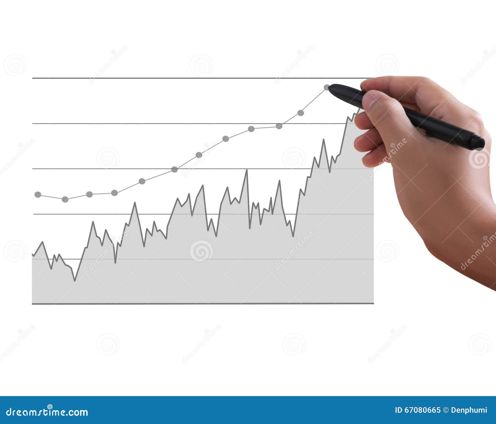 Hand drawing chart show stock illustration. Illustration of increase ...