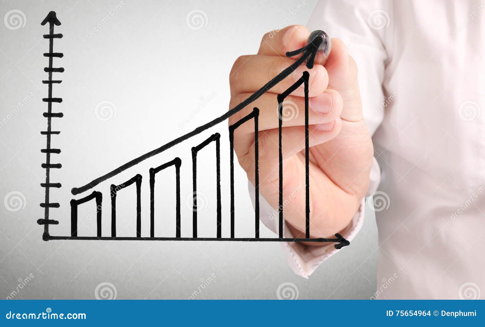Hand drawing chart show stock photo. Image of hand, occupation - 75654964