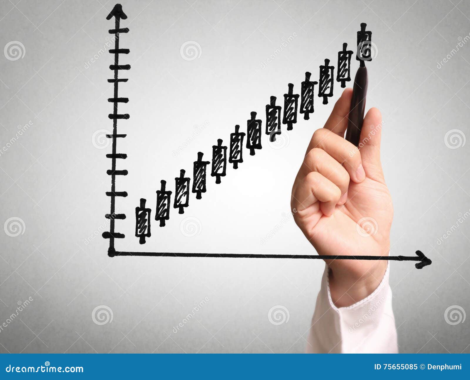 Hand drawing chart show stock image. Image of competition - 75655085