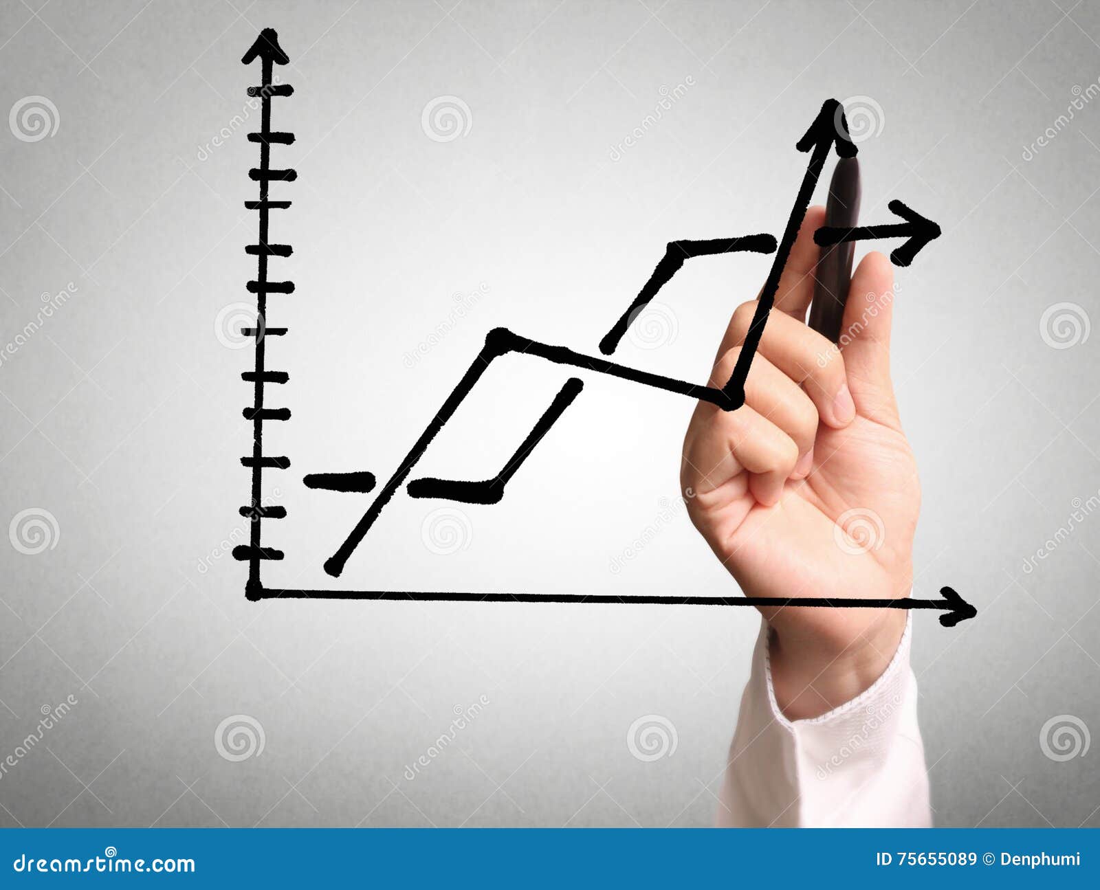 Hand drawing chart show stock image. Image of manager - 75655089