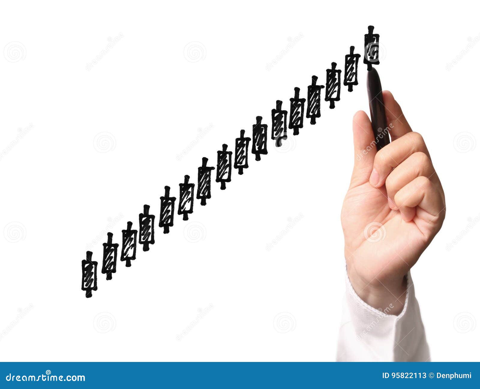 Hand drawing chart show stock image. Image of hand, chart - 95822113