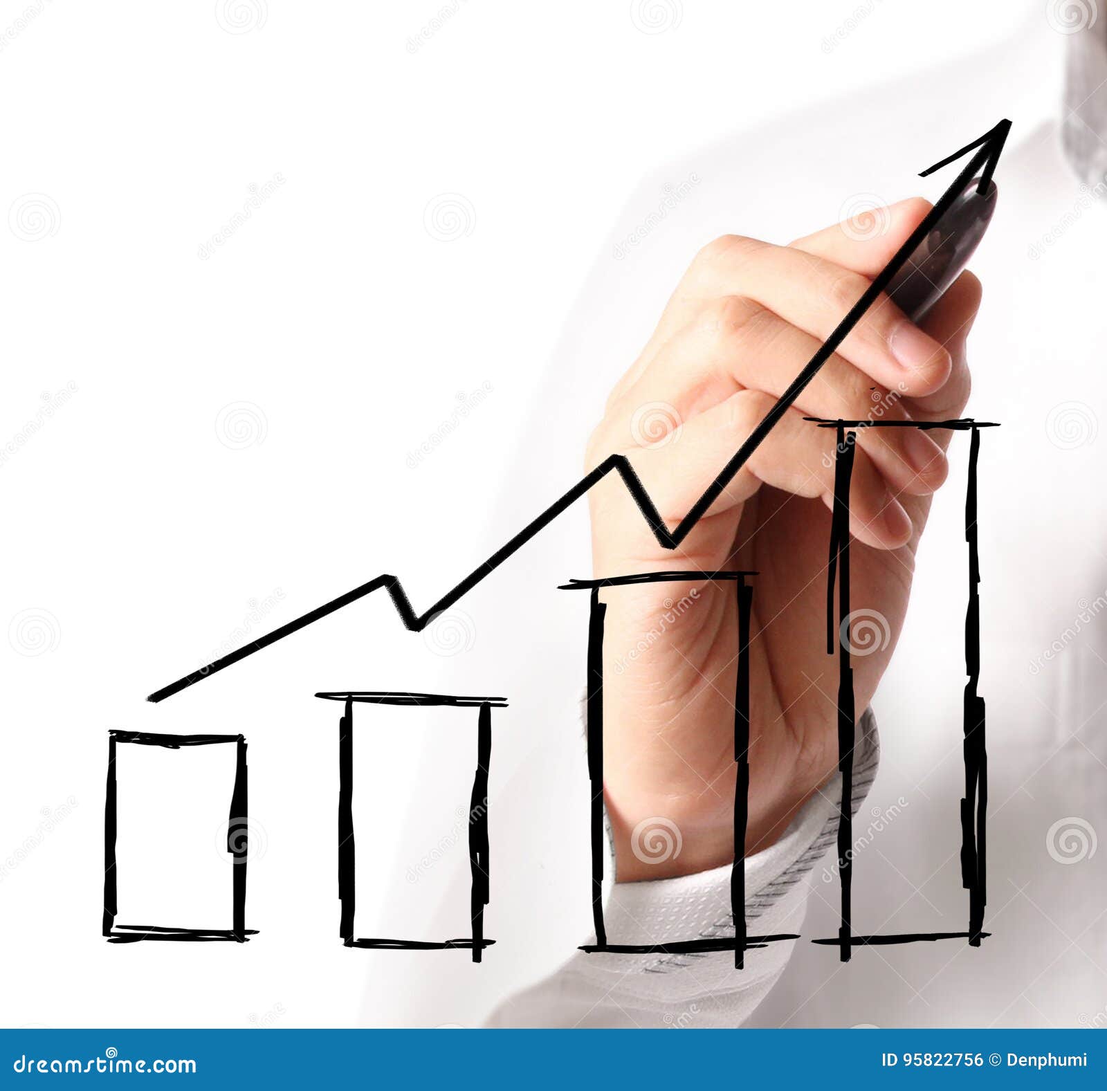 Hand drawing chart show stock photo. Image of control - 95822756