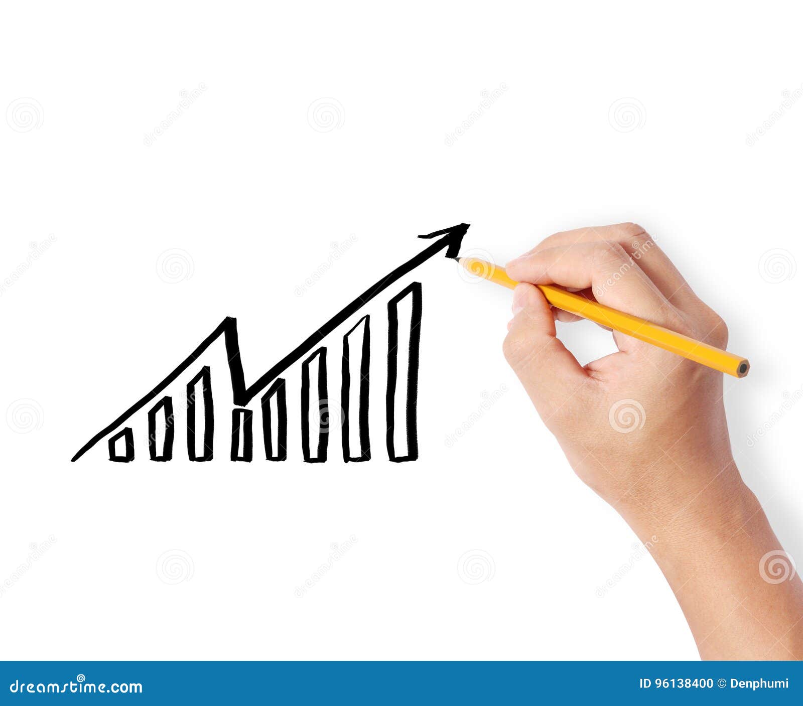 Hand drawing chart show stock photo. Image of white, graph - 96138400