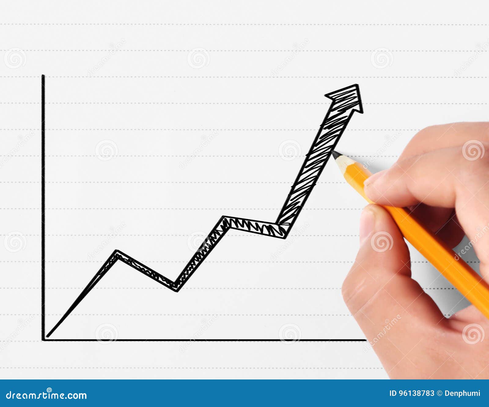 Hand drawing chart show stock image. Image of arrow, success - 96138783