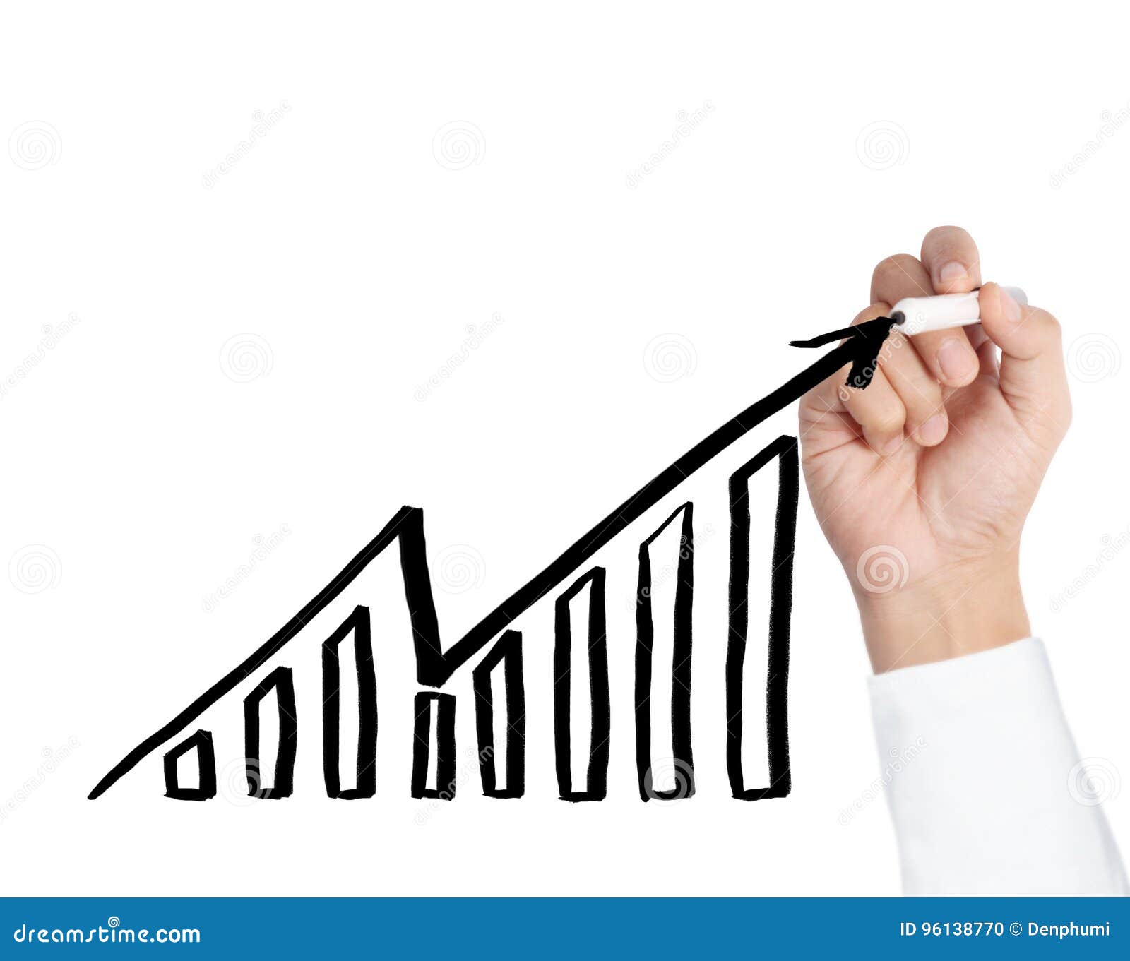 Hand drawing chart show stock photo. Image of business - 96138770