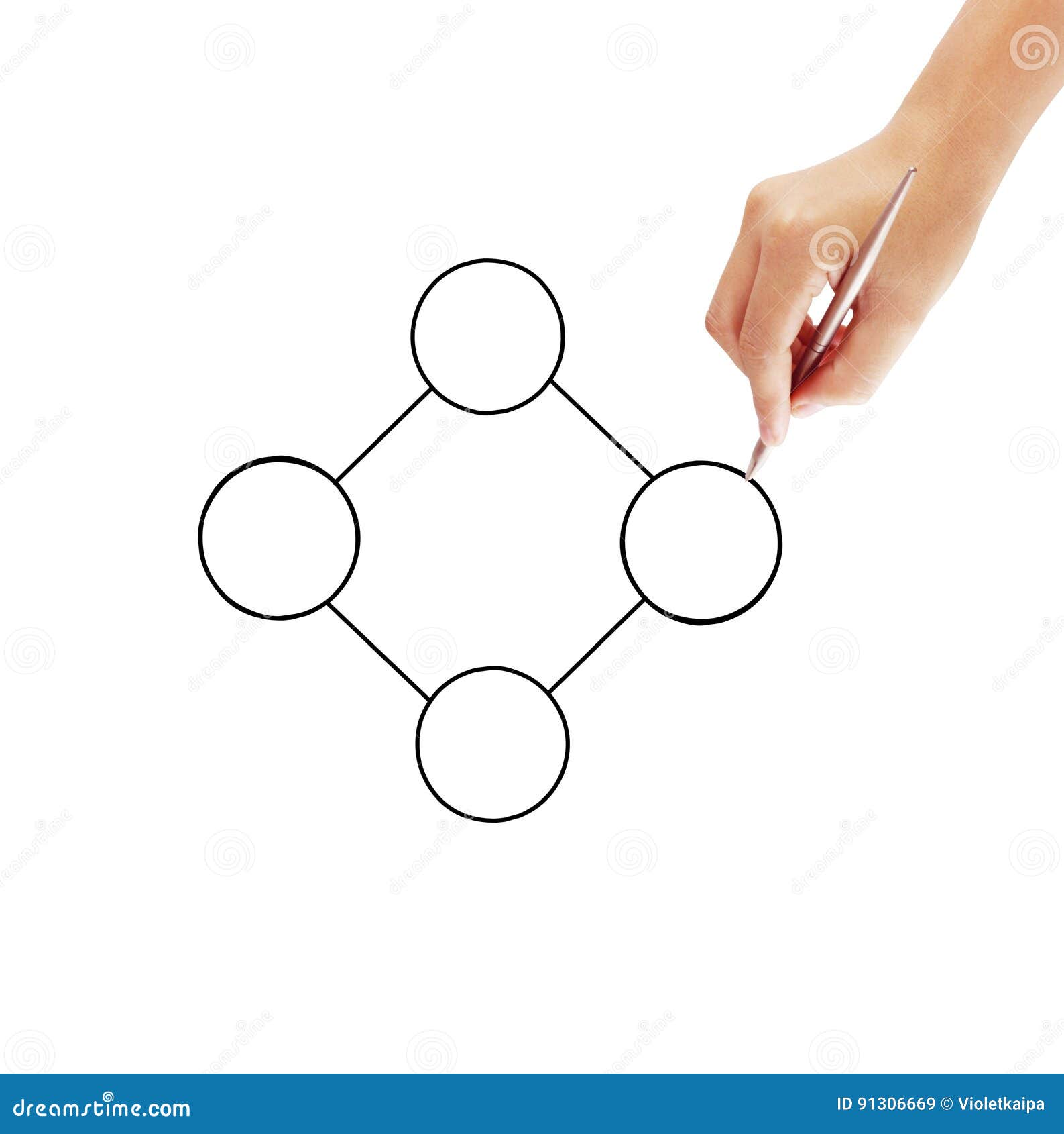 Hand drawing chart stock illustration. Illustration of idea - 91306669