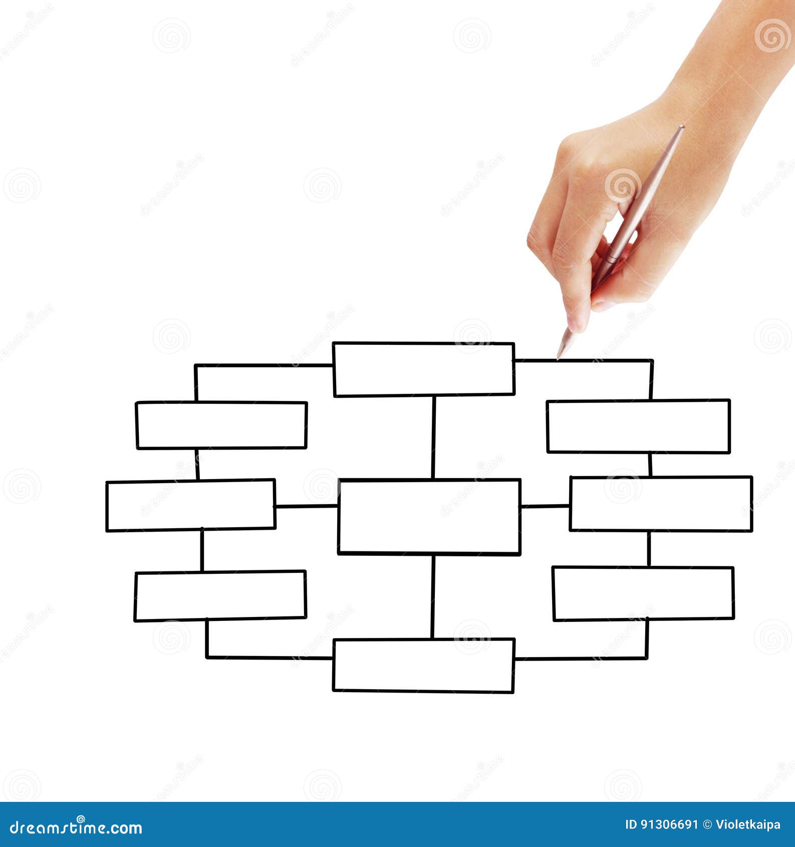 Hand drawing chart stock illustration. Illustration of manager - 91306691