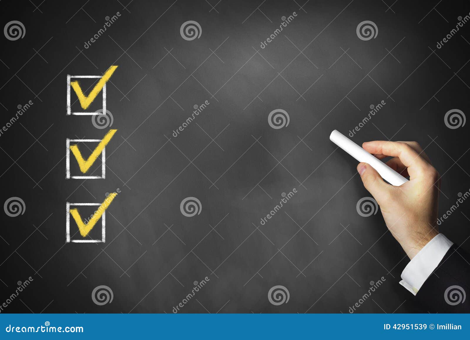 Hand Drawing Check Boxes on Chalkboard Stock Image - Image of white ...