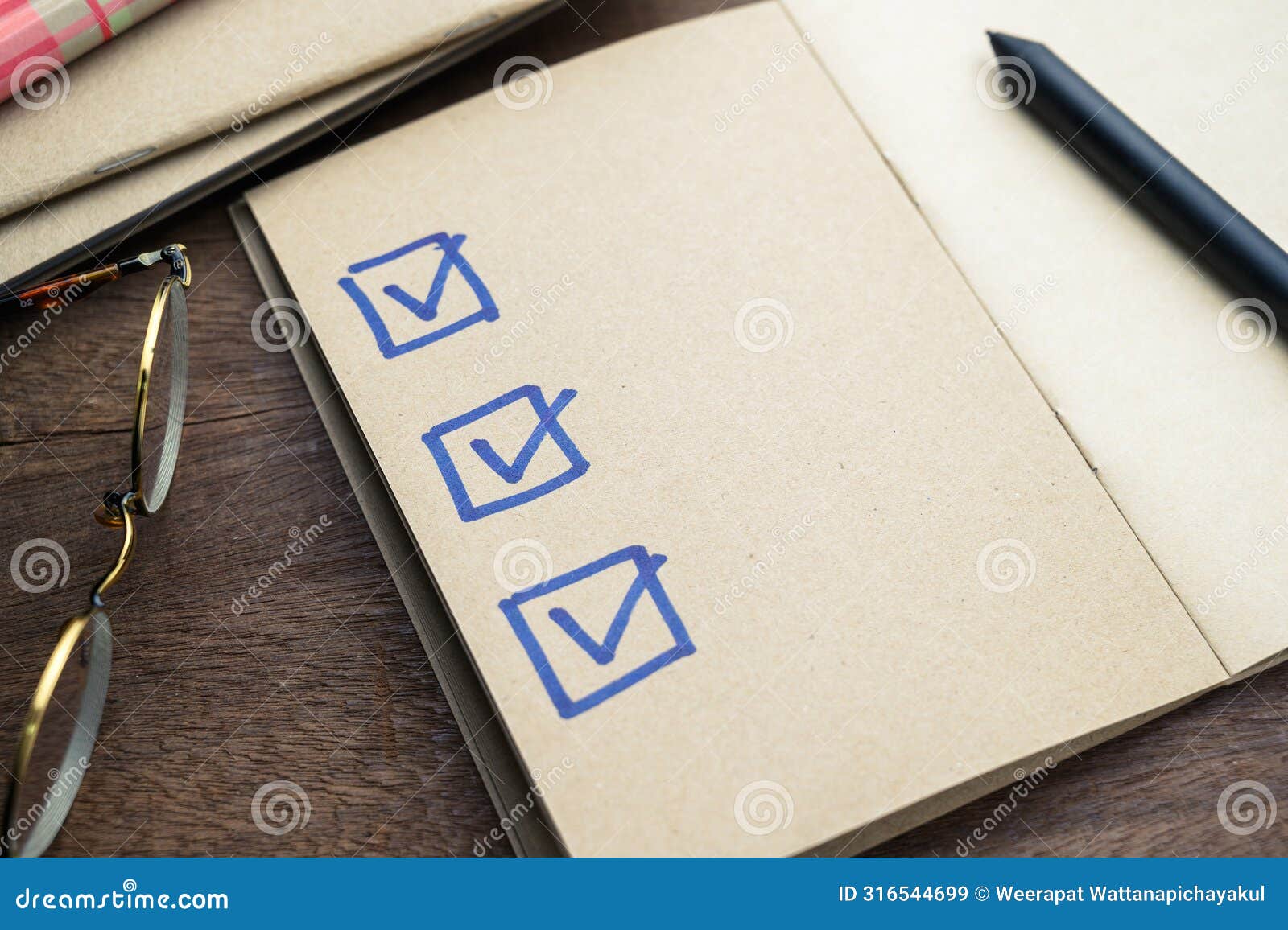 Drawing Checklists on the Notebook, To Do List Stock Image - Image of ...