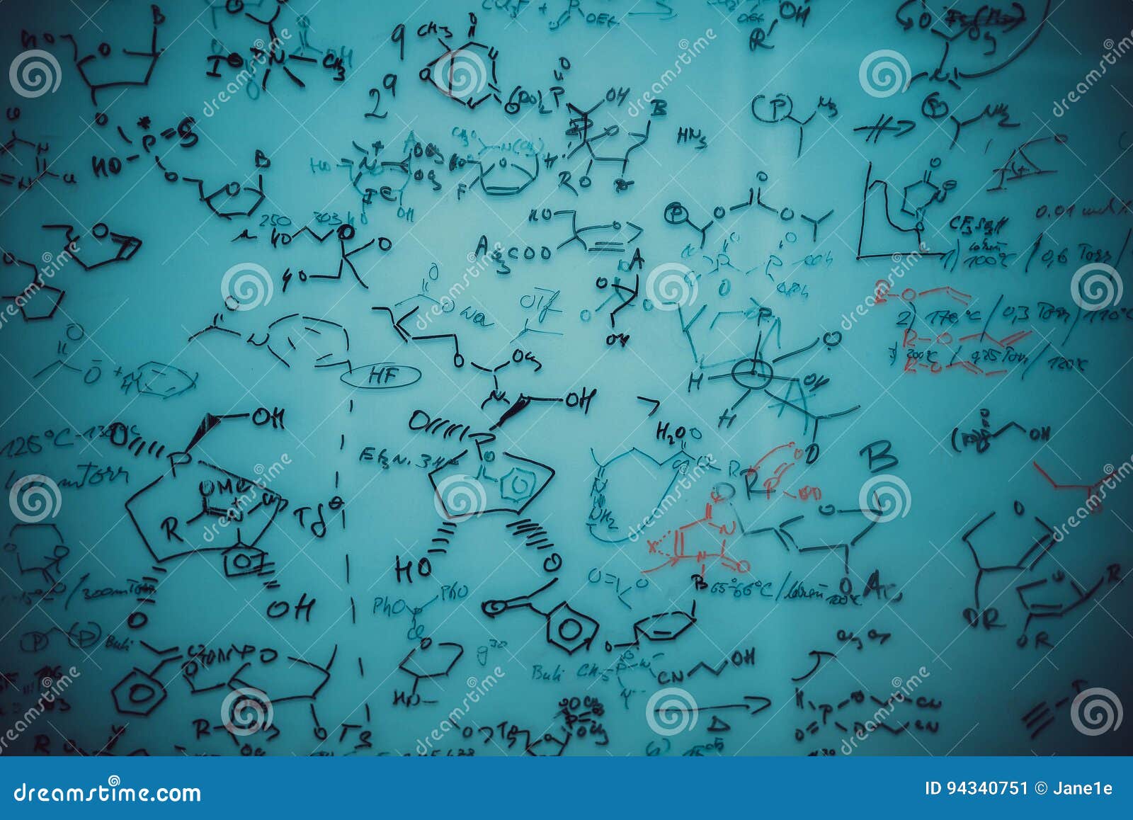 Hand-drawing Chemical Formulas Background Stock Image - Image of ...
