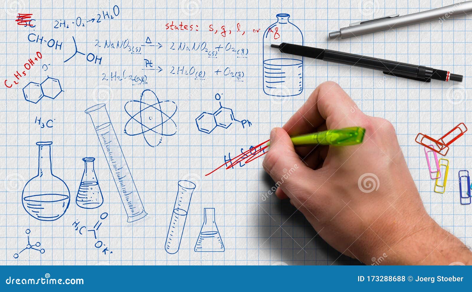 Hand is Drawing Chemistry Doodles Stock Photo - Image of alcohol ...