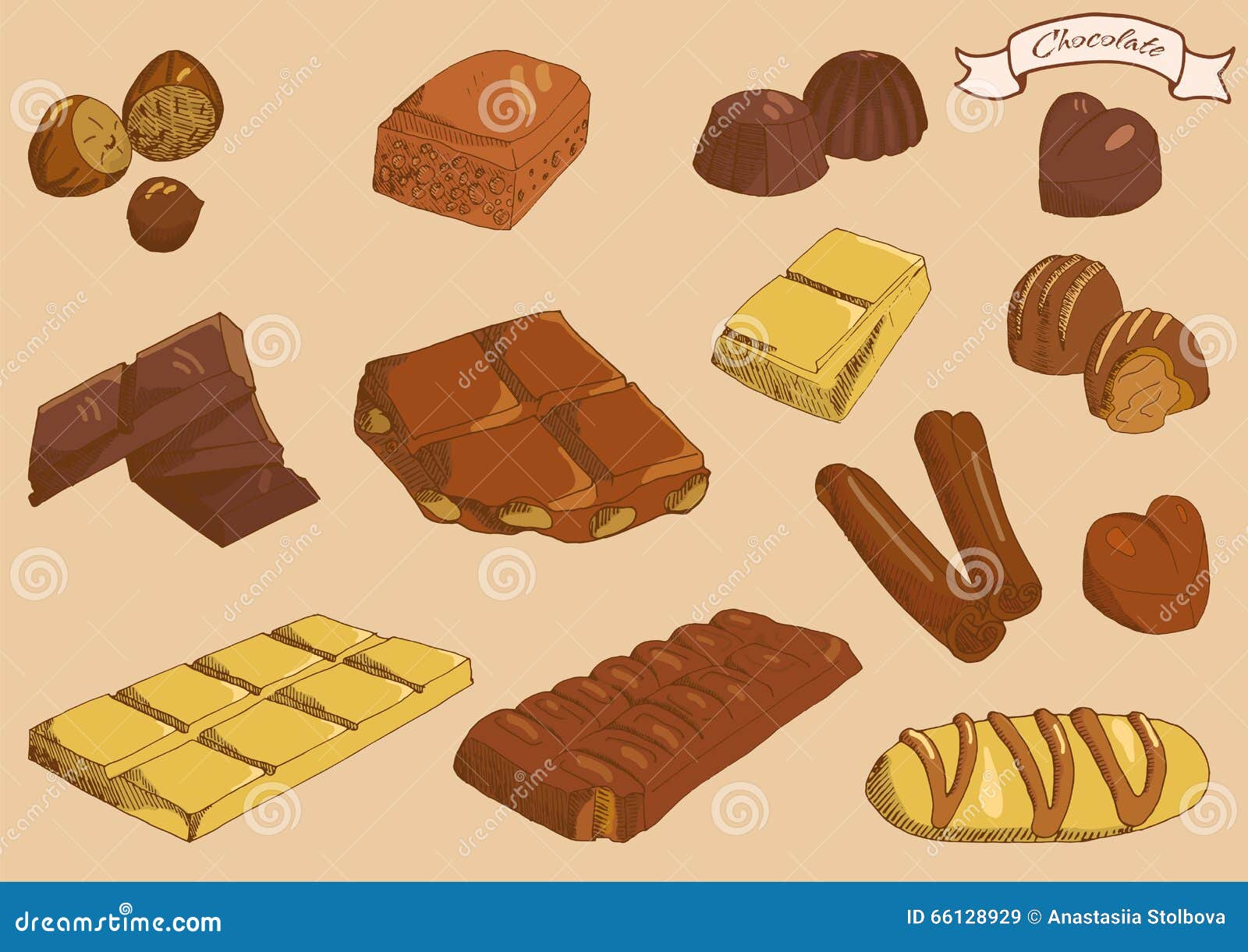 Hand Drawing of Chocolate, Vector Illustration Stock Vector ...