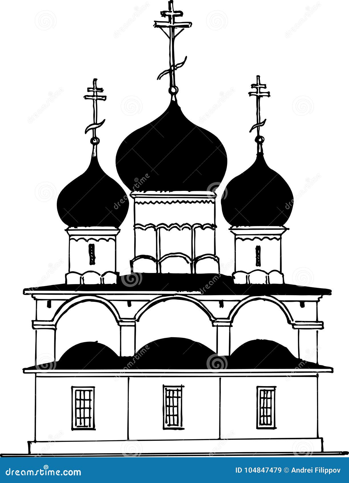 Hand drawing church stock vector. Illustration of curves - 104847479