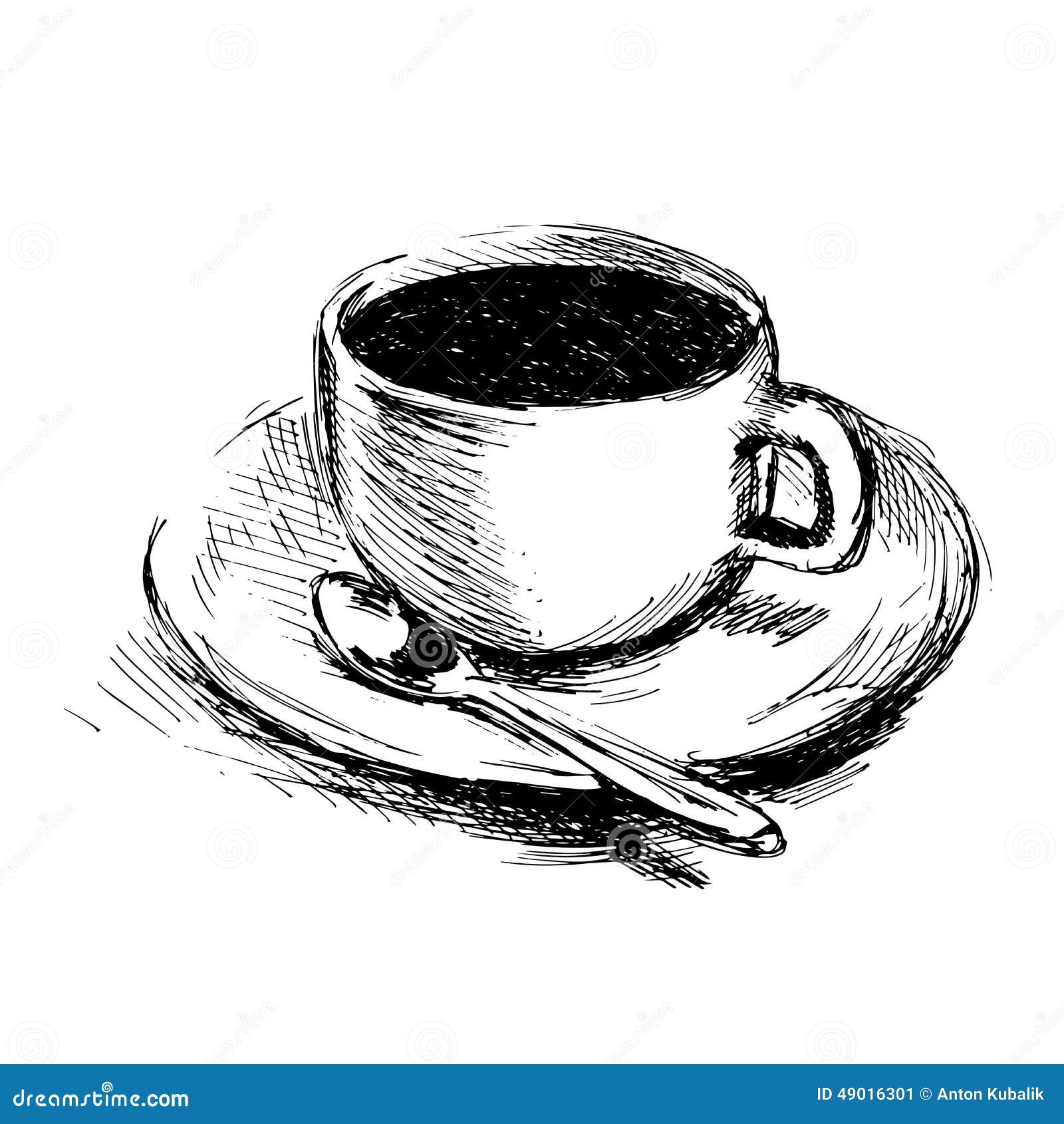 Hand drawing coffee cup stock vector. Illustration of draw - 49016301