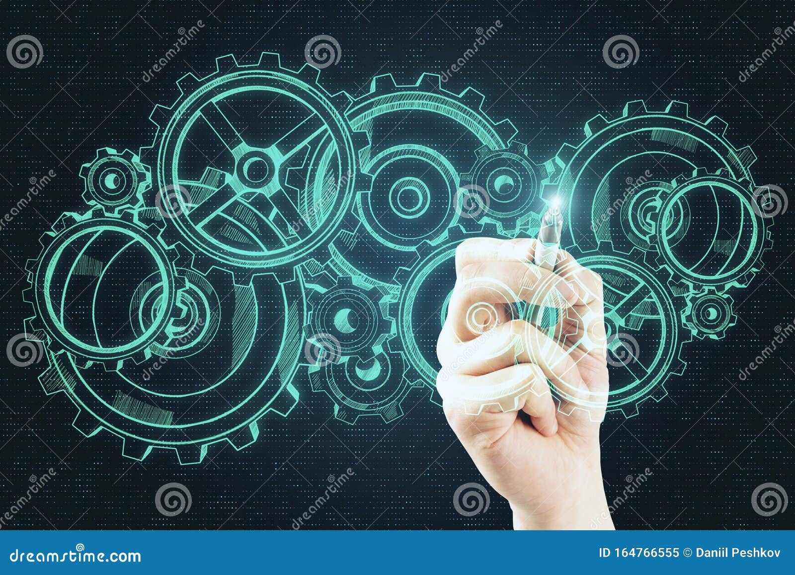 Hand drawing cogs stock image. Image of abstract, industrial - 164766555