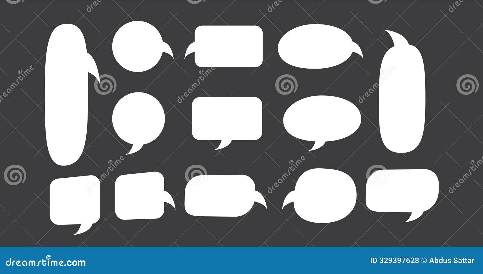 Hand Drawing Communication Speech Bubbles Collection, Text Box for ...
