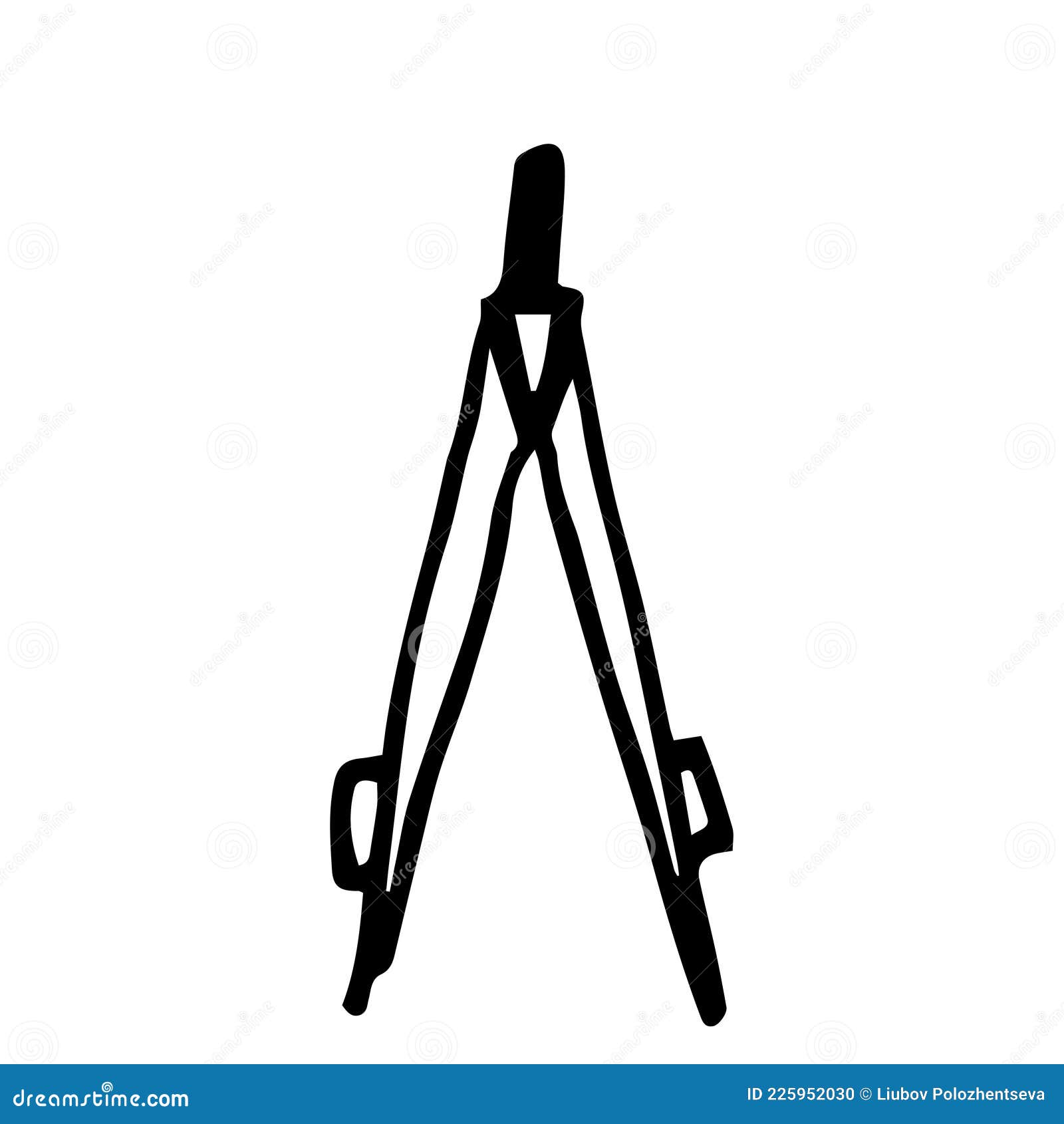 Hand Drawing of a Compass Design Element on the Theme of School and ...