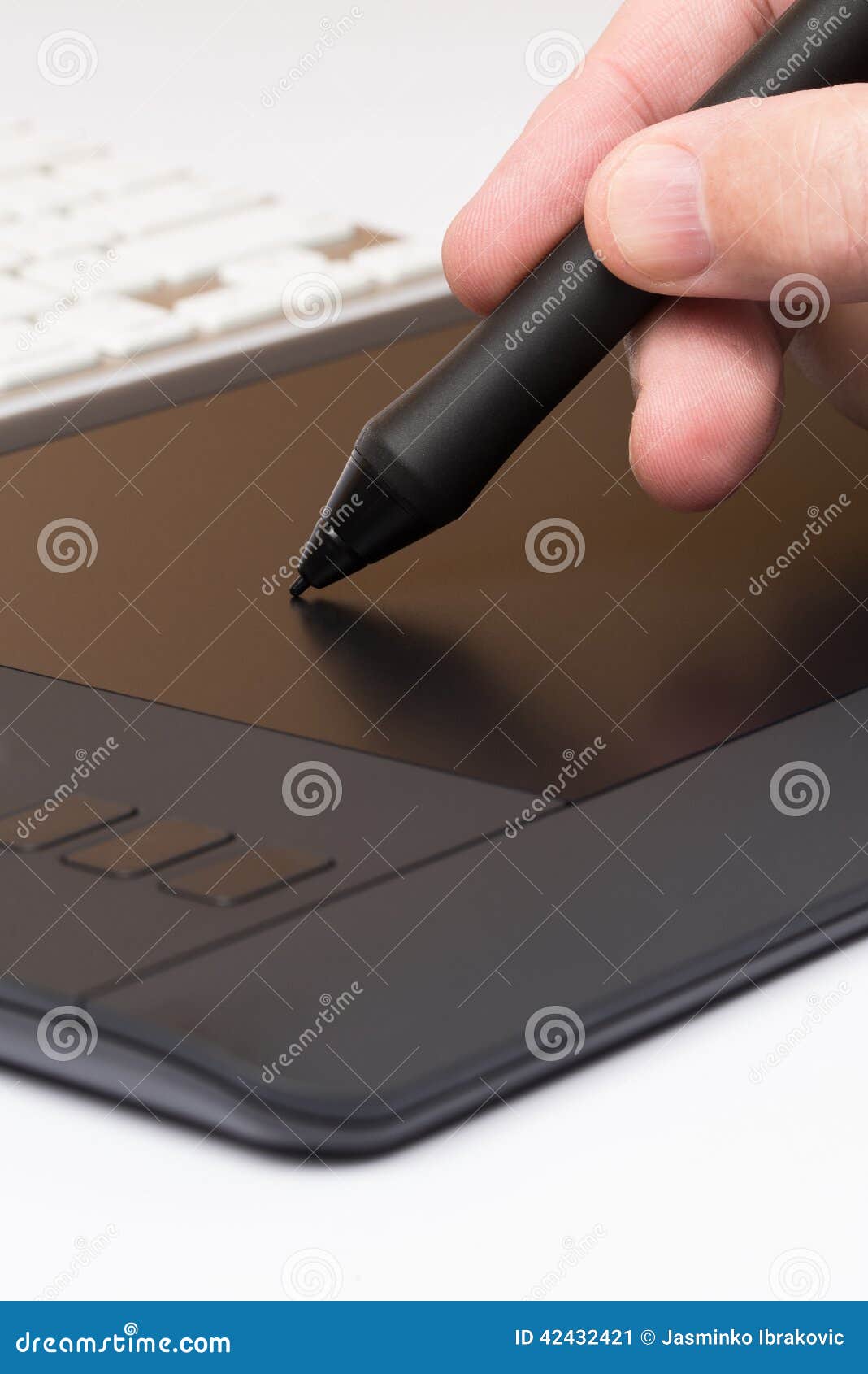 Hand Drawing on a Computer Graphics Tablet Stock Image - Image of ...