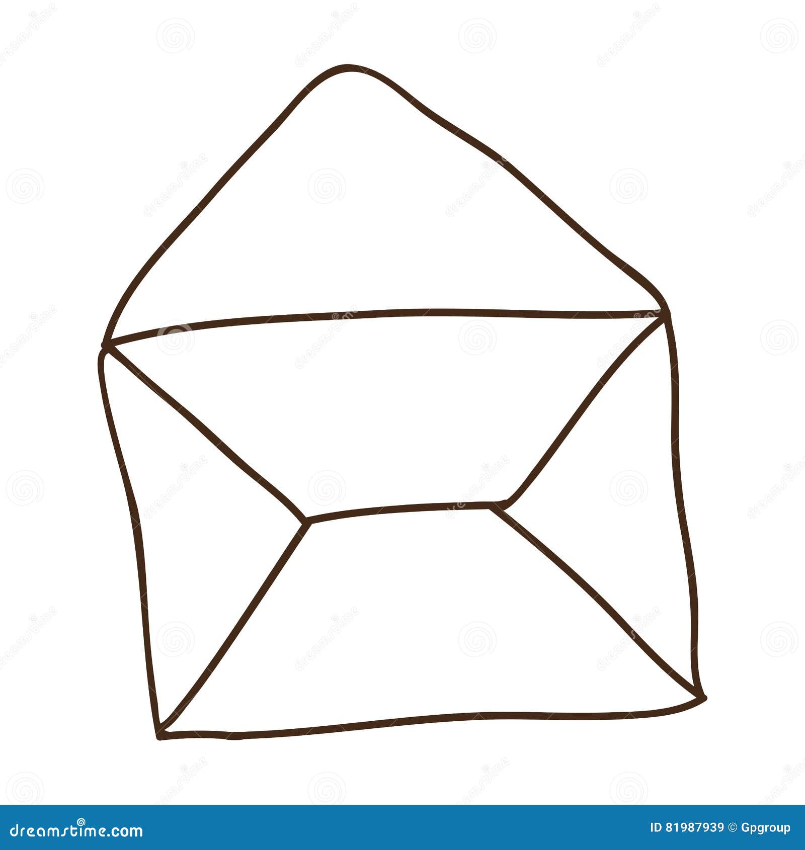 Hand Drawing of Contour Envelope Mail Open Stock Illustration ...