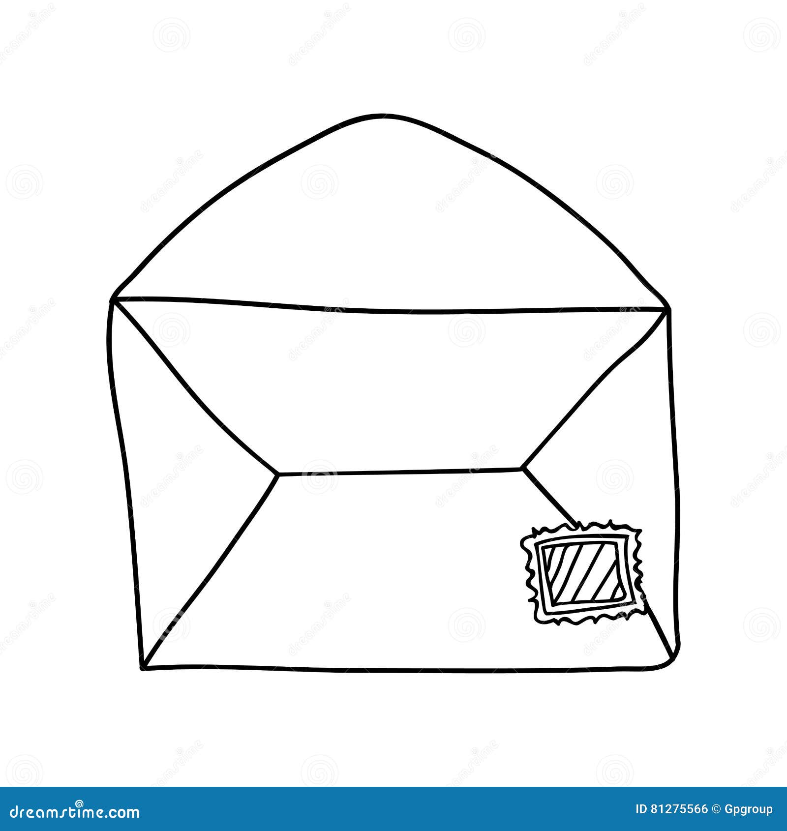 Hand Drawing of Contour Envelope Mail Open Stock Vector - Illustration ...