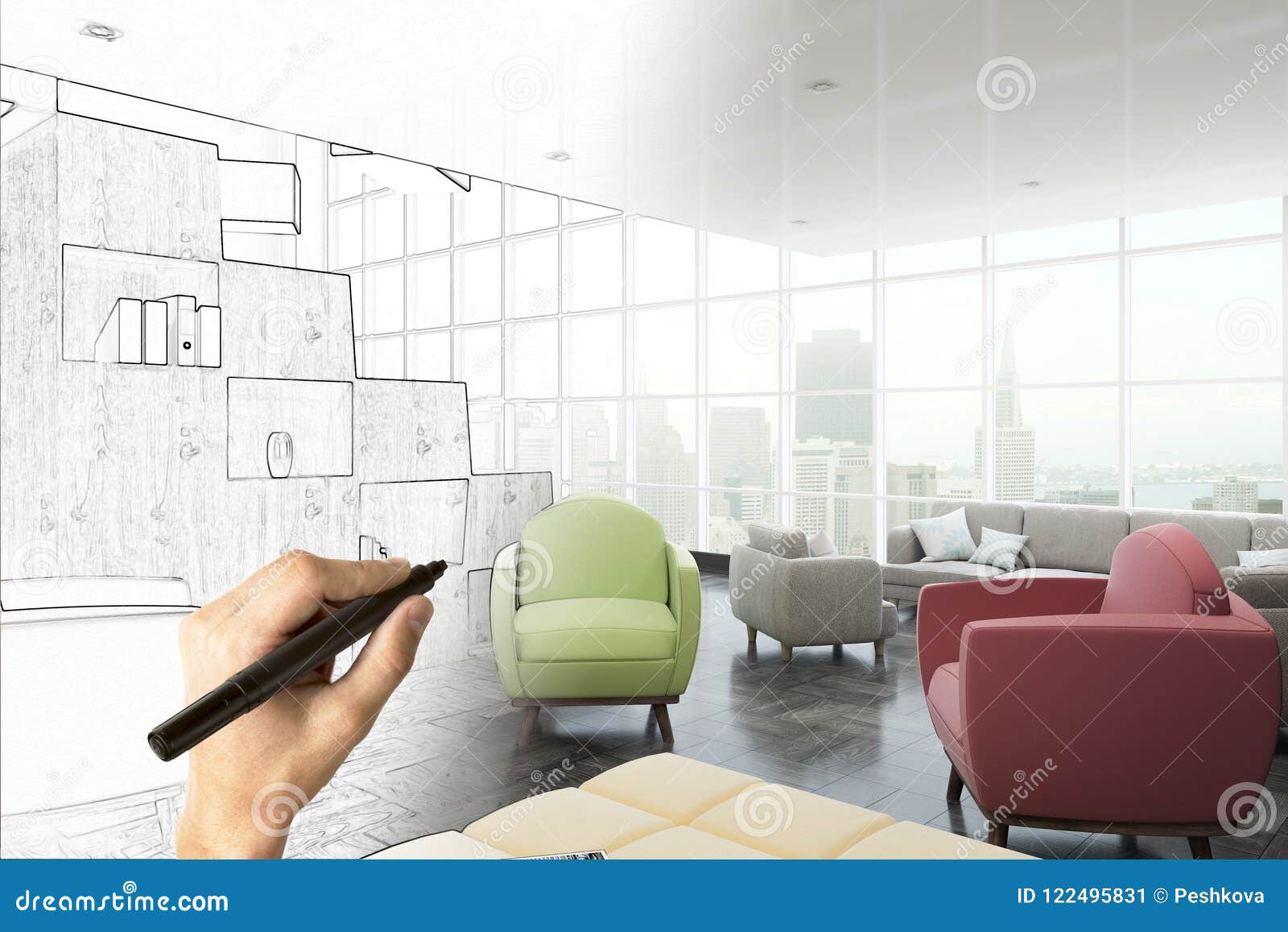 Real Estate, Engineering and Plan Concept Stock Illustration ...