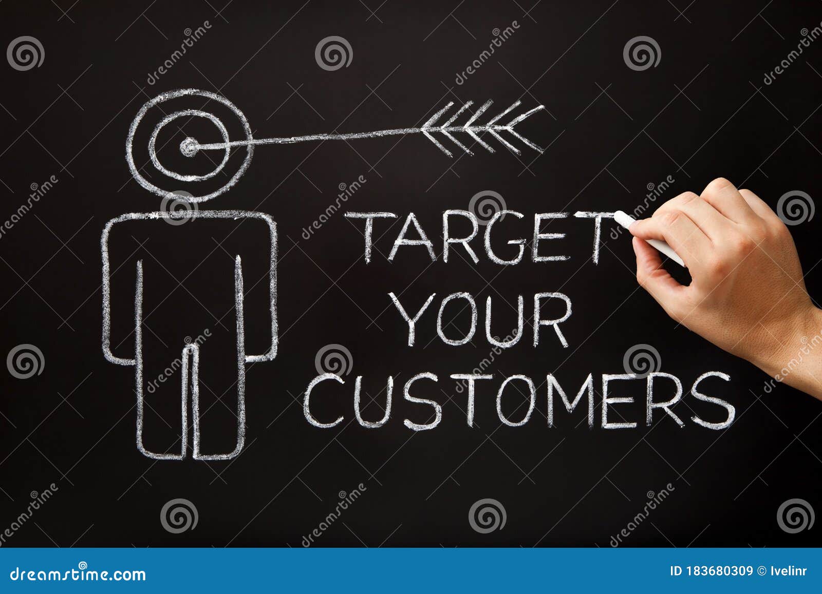 Target Your Customers Drawn Concept on Chalkboard Stock Image - Image ...