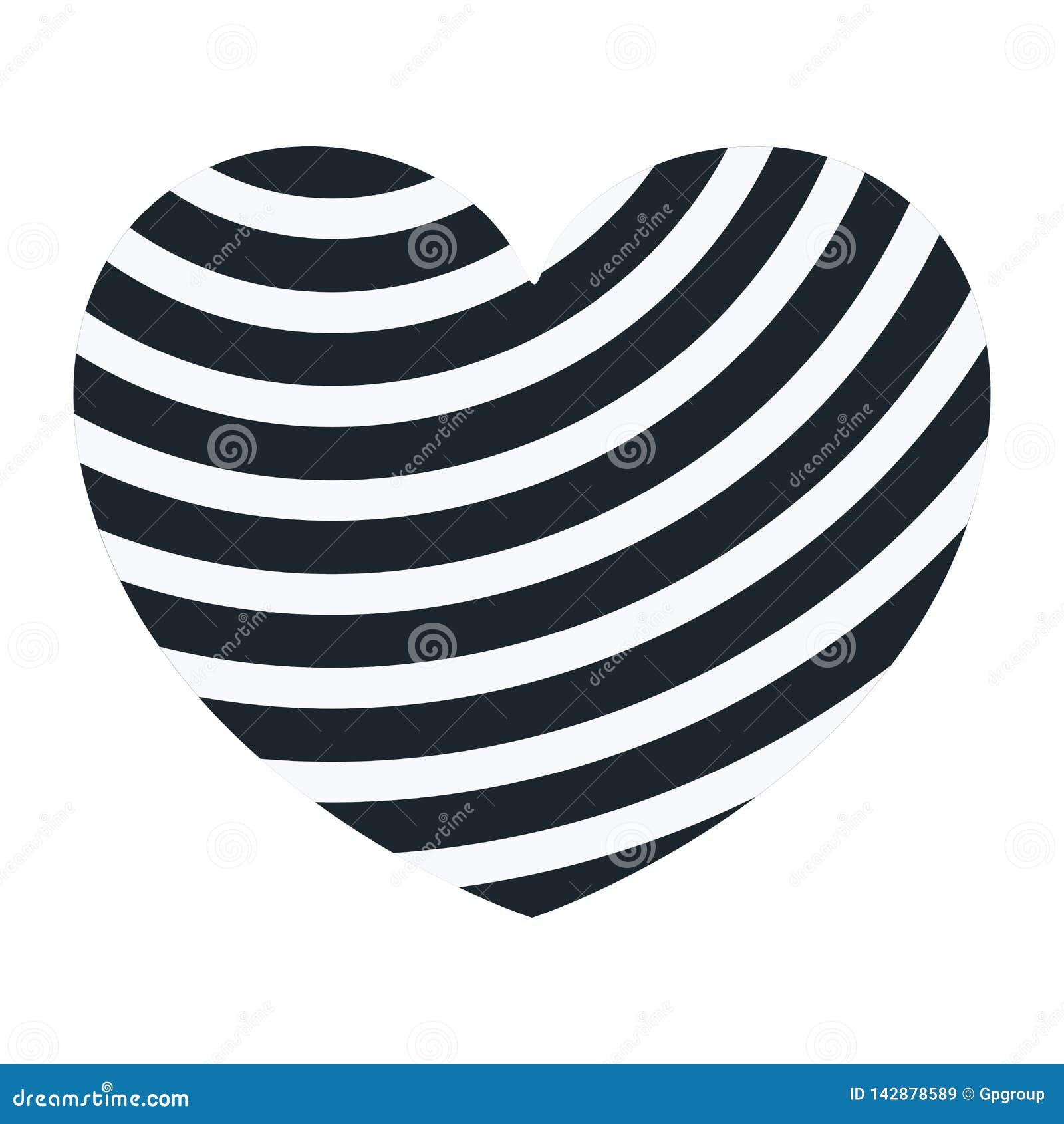 Hand Drawing Dark Blue Diagonal Lines in Heart Shape Decorative Stock ...