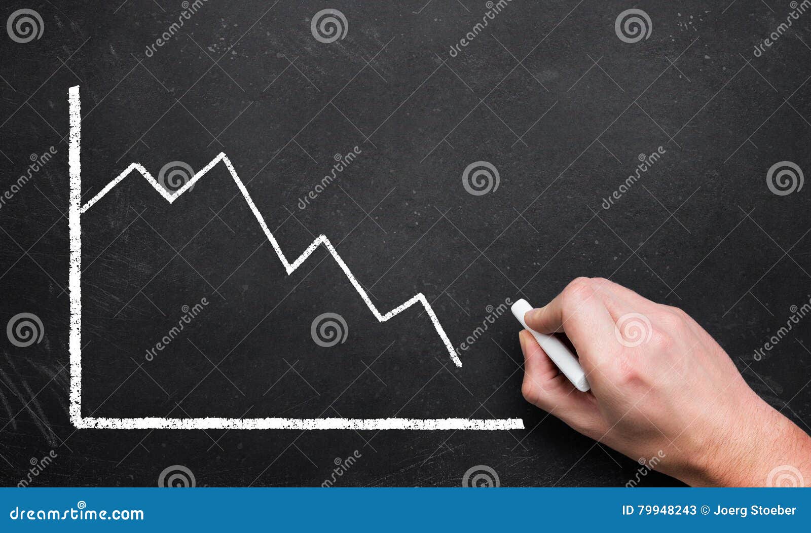 Hand Drawing A Decreasing Chart Stock Image | CartoonDealer.com #79948243