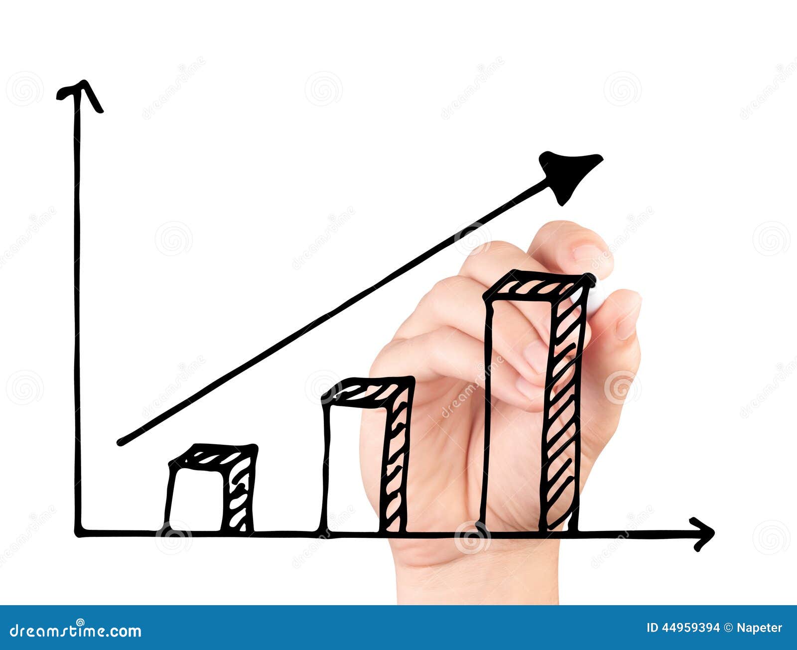 Hand Drawing Diagram Isolated on White Background Stock Photo - Image ...