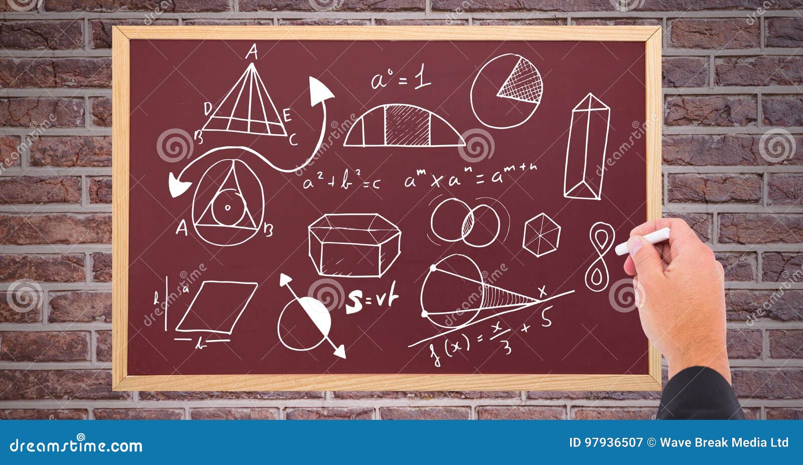 Hand Drawing Diagrams on Blackboard Stock Illustration - Illustration ...