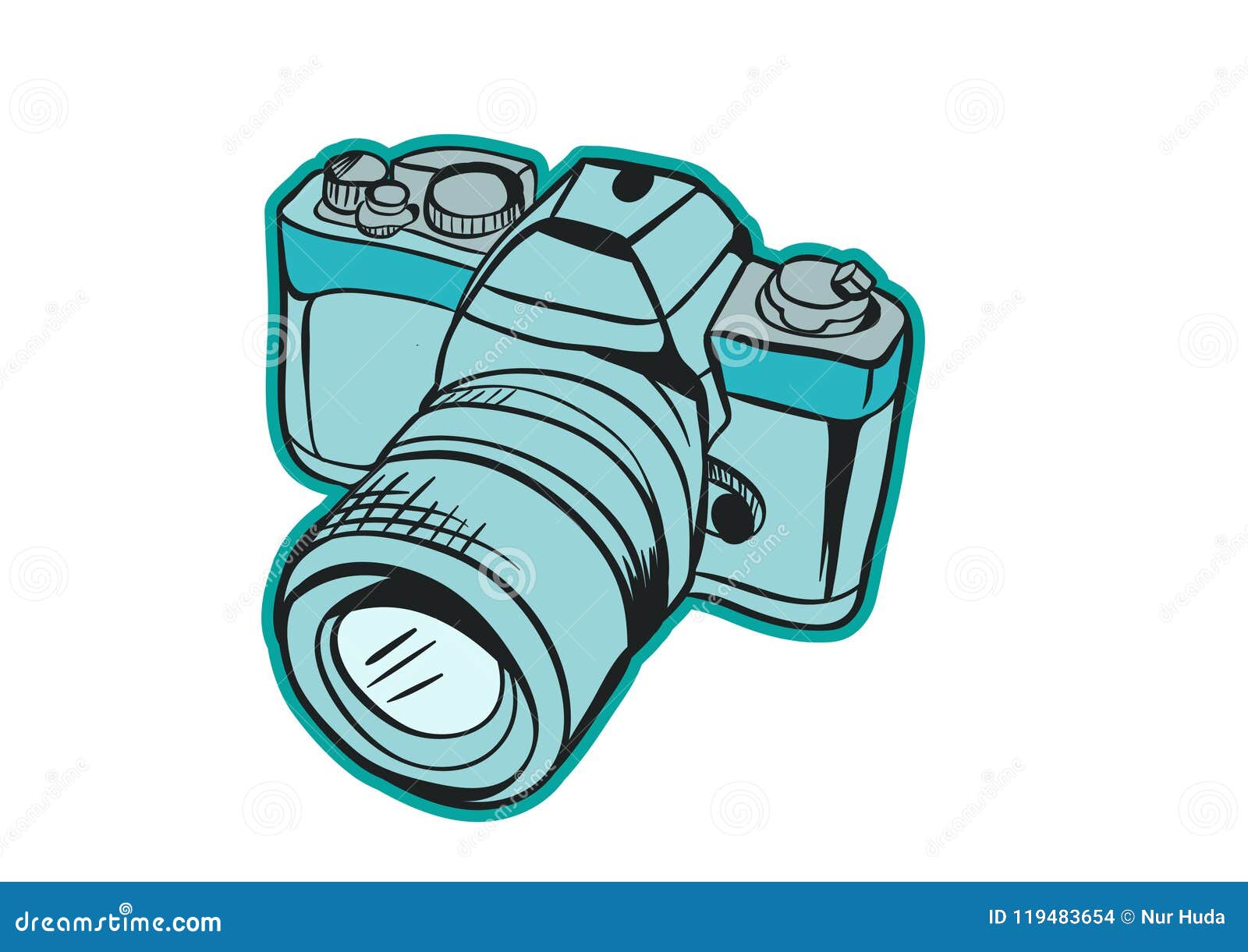 Camera Doodle Icon Vector Simple Stock Vector - Illustration of focus ...