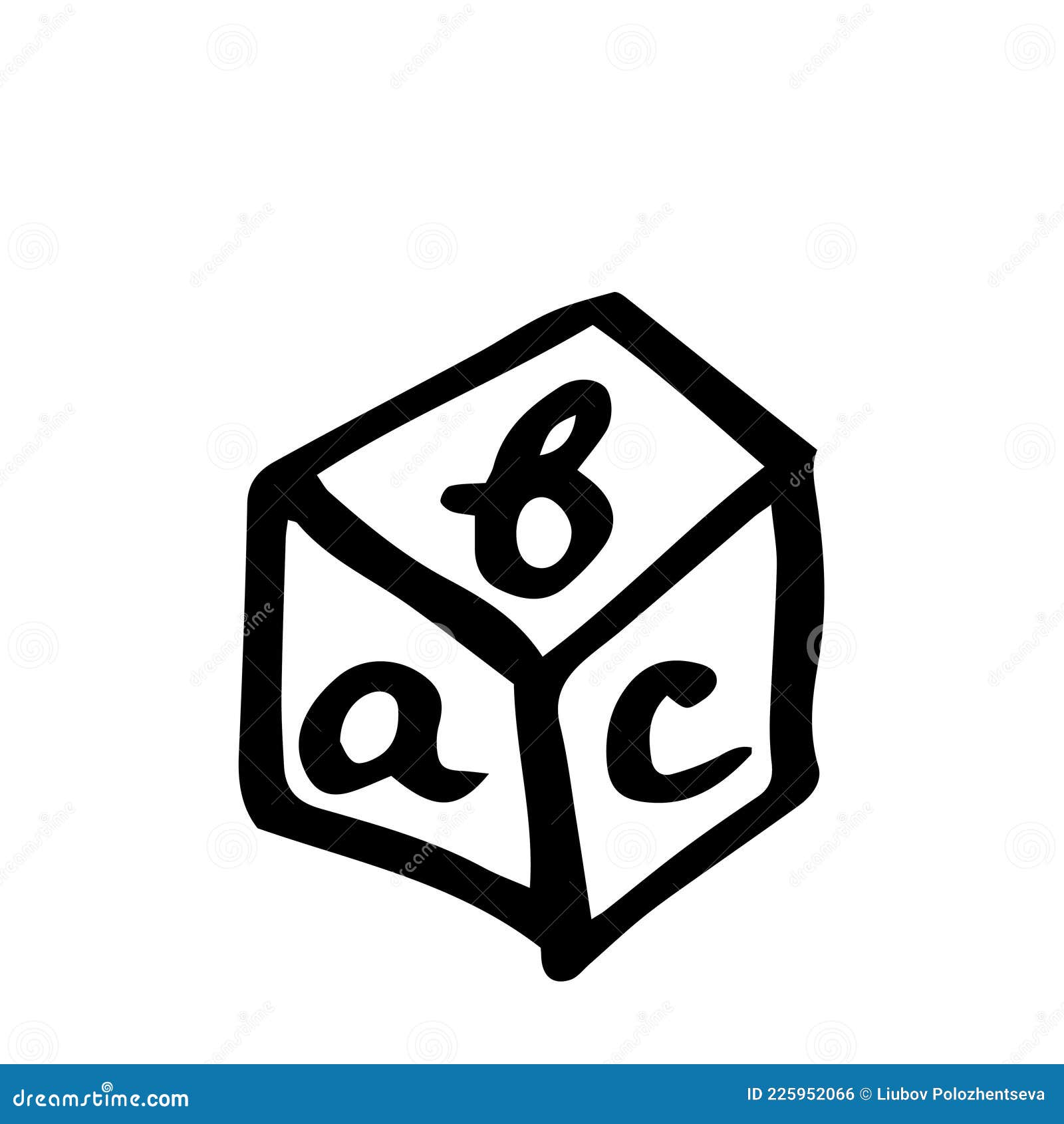 Hand Drawing, Doodle Cube, Design Element on the School Theme Stock ...