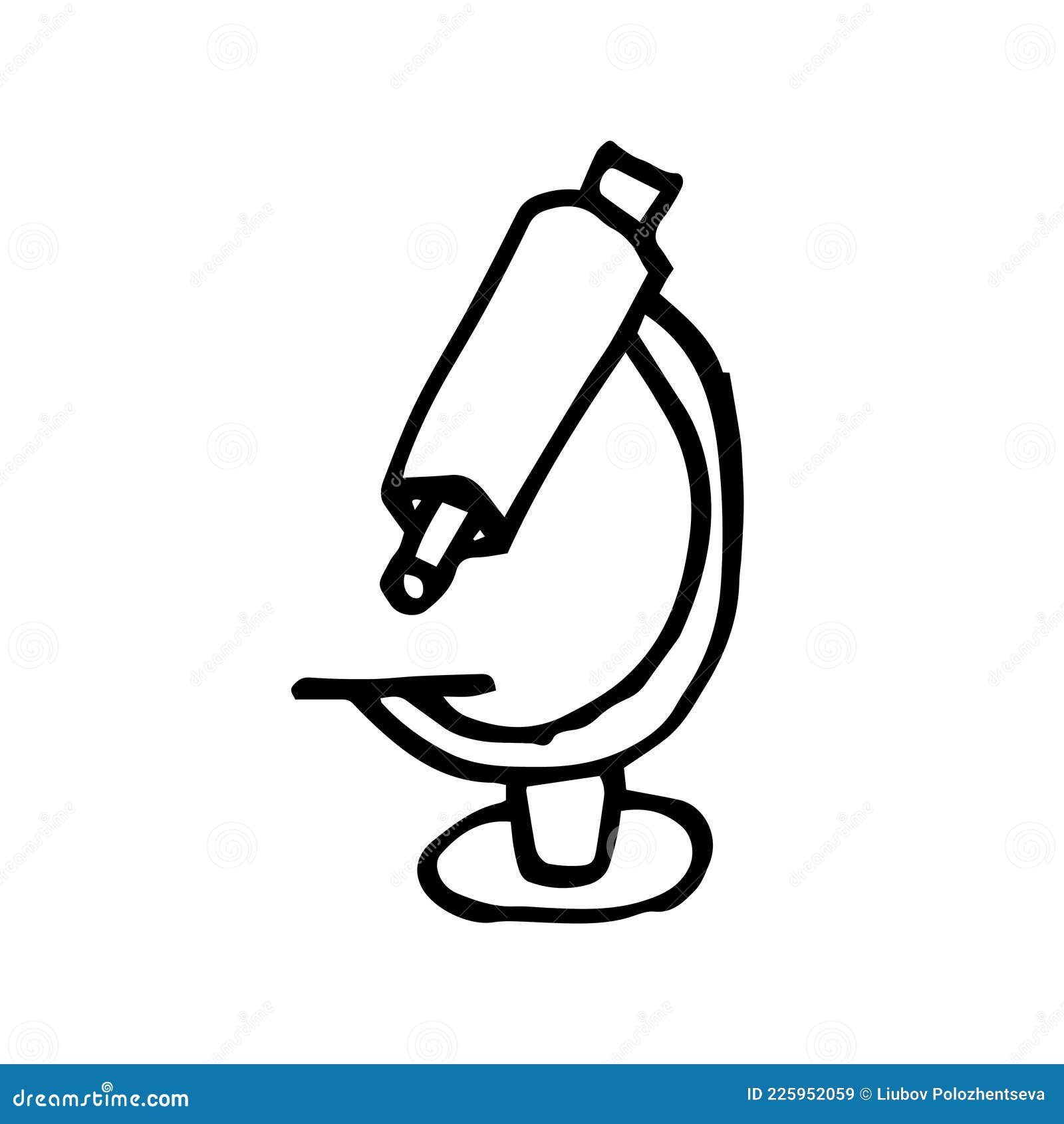 Hand Drawing, Doodle - Microscope, Design Element on a School Theme ...