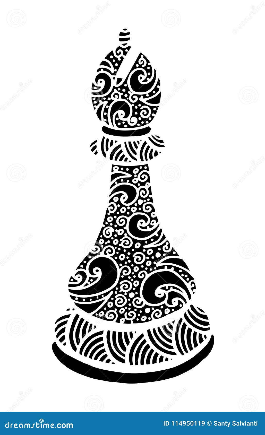 Hand Drawing Doodle Sketch Chess Bishop Vector Illustration Art Stock ...