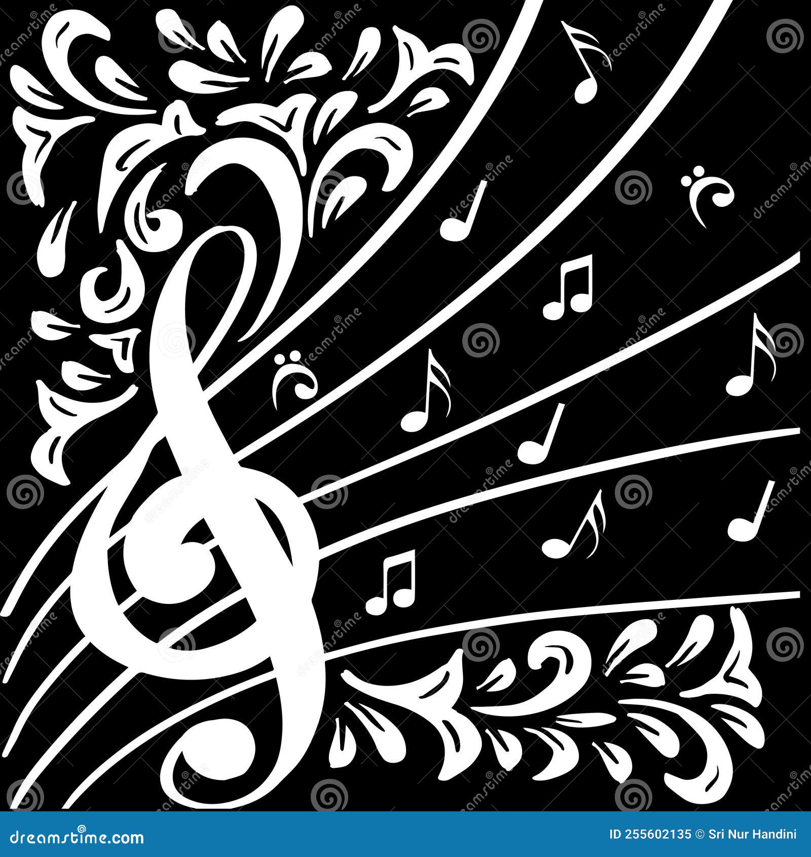 Hand Drawing Doodle Treble Clef Stock Vector - Illustration of print ...