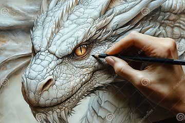 Hand drawing a dragon stock illustration. Illustration of design ...