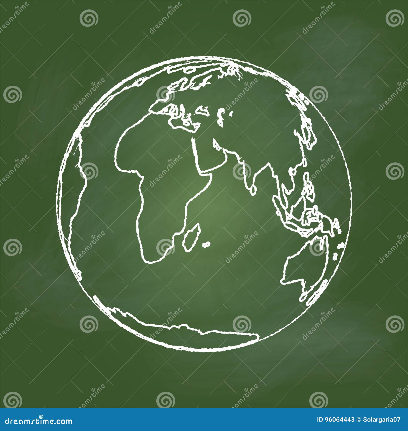 Hand Drawing Earth on Green Board -Vector Illustration Stock Vector ...
