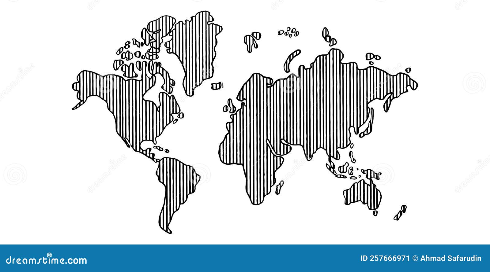 Hand Drawing of Earth Map Isolated on White Background Stock Vector ...