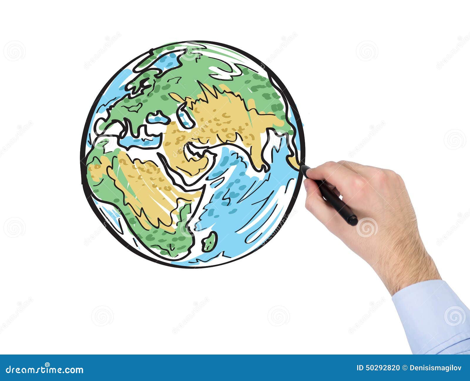 Hand drawing earth stock photo. Image of europe, contemporary - 50292820
