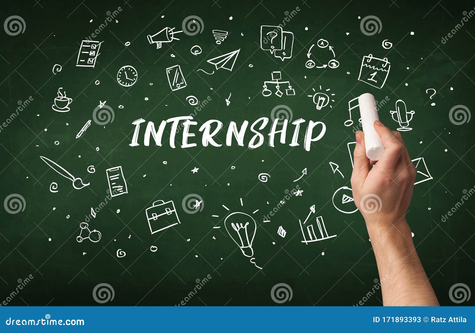 Hand Drawing Education Concept Stock Image - Image of internship ...